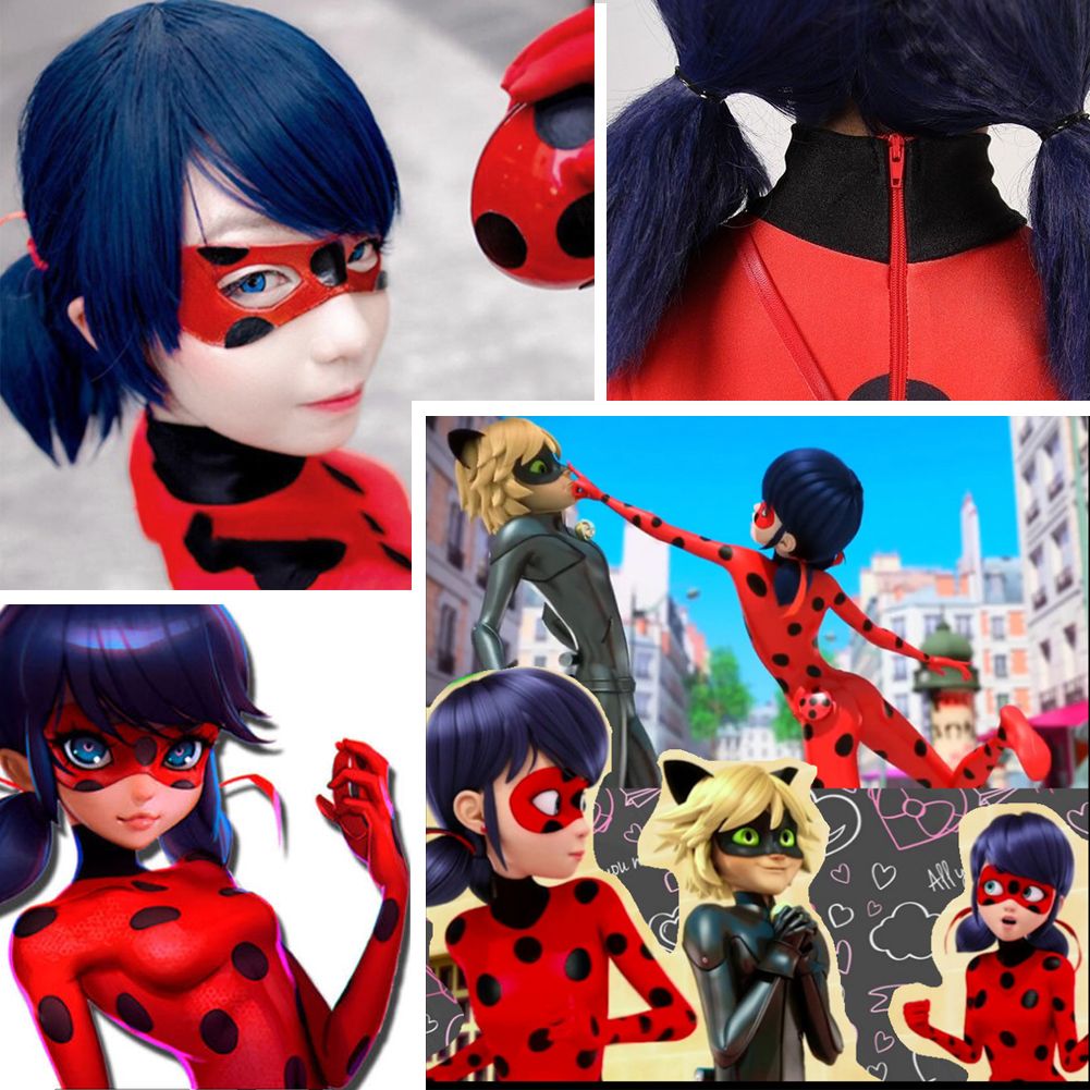 Girls Miraculous Ladybug Marinette Halloween Cosplay Costume jumpsuit ...